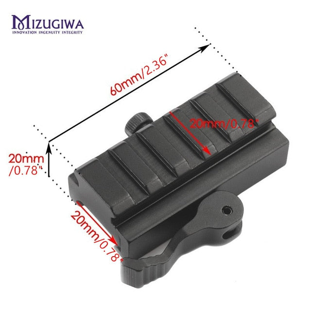 0.6" 3 Slot QD Quick Detach Lever Lock Mount Riser QR Block Picatinny ...